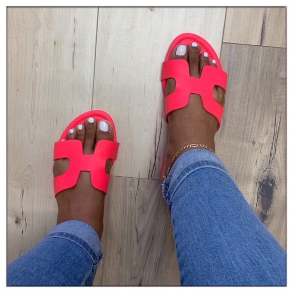 Shoes | Neon Pink Summer Hslides By Dolly Mix | Poshmark